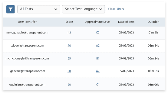 Language Proficiency Screening Tests